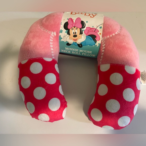 Disney | Other | Disney Minnie Mouse Pink And Red Neck Pillow | Poshmark